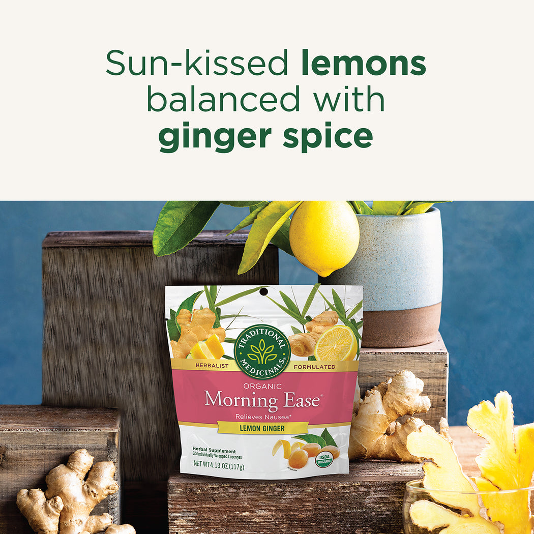 Morning Ease® Lemon Ginger Lozenges | Traditional Medicinals