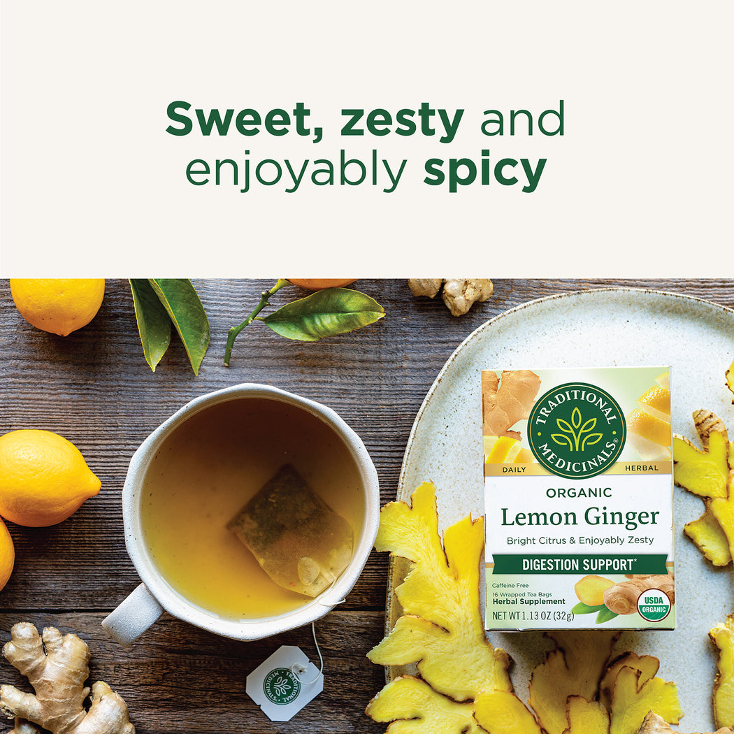 Organic Lemon Ginger Tea | Traditional Medicinals | Traditional Medicinals