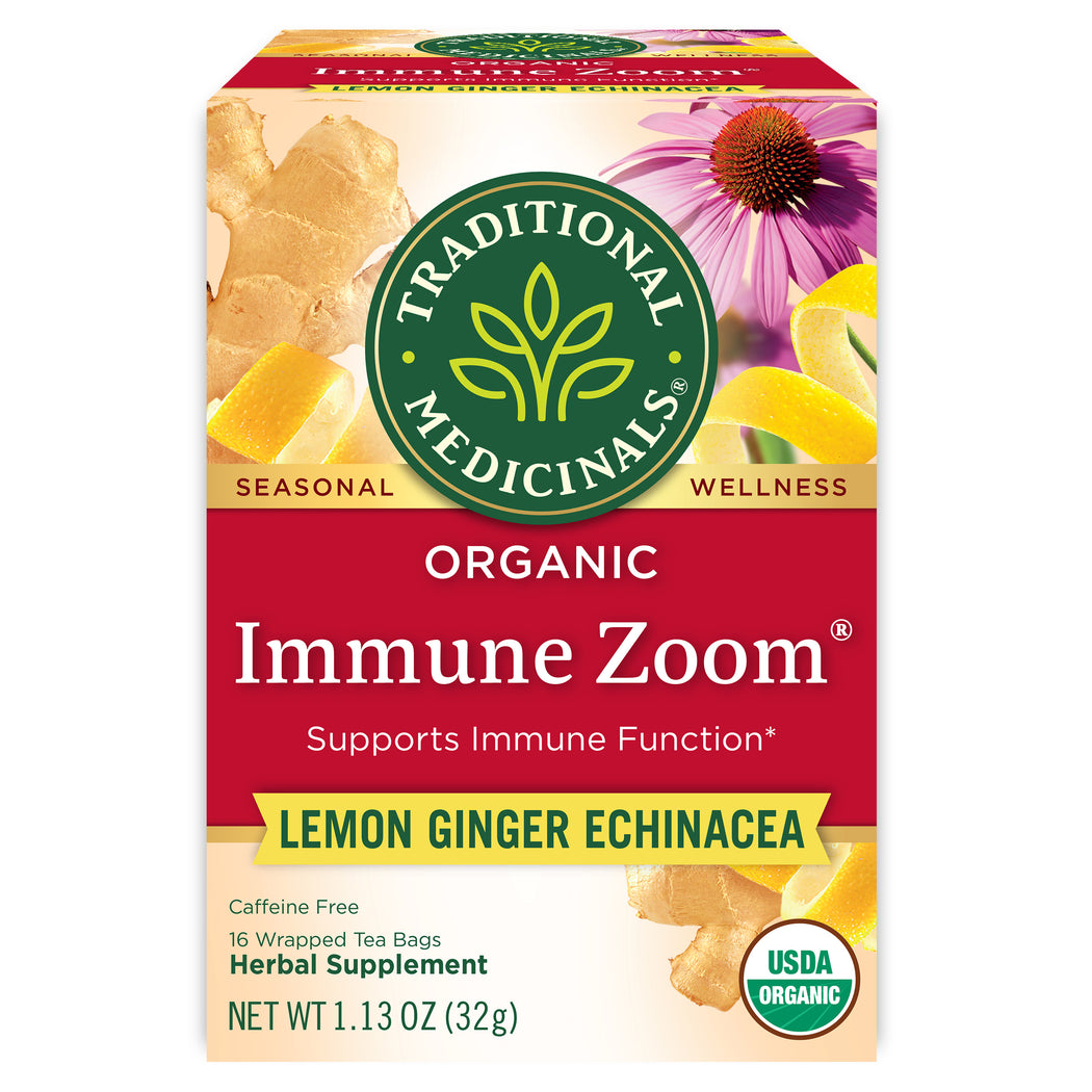 Immune Zoom® Lemon Ginger Echinacea Tea | Traditional Medicinals
