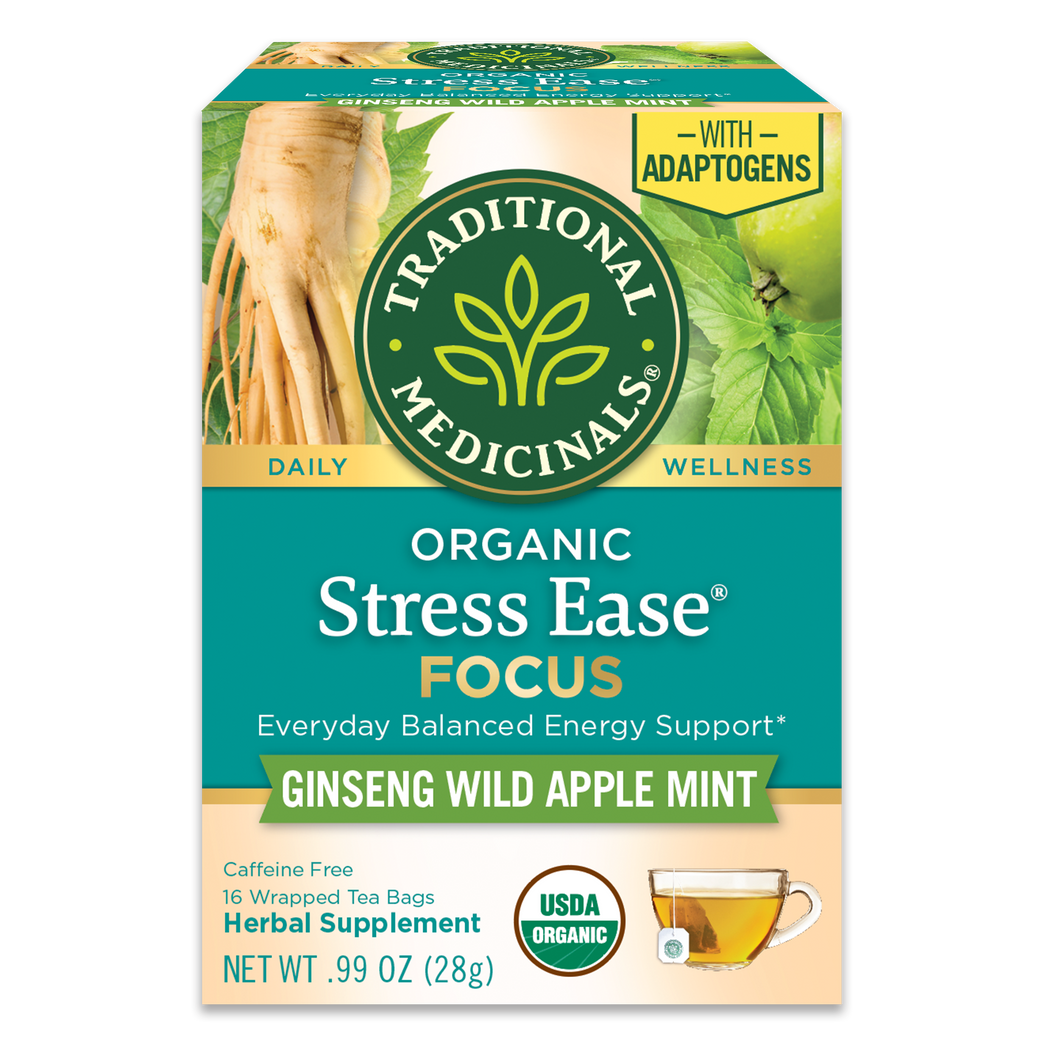 Stress Ease® Focus Tea - w/ Ginseng & Eluethero | Traditional Medicinals