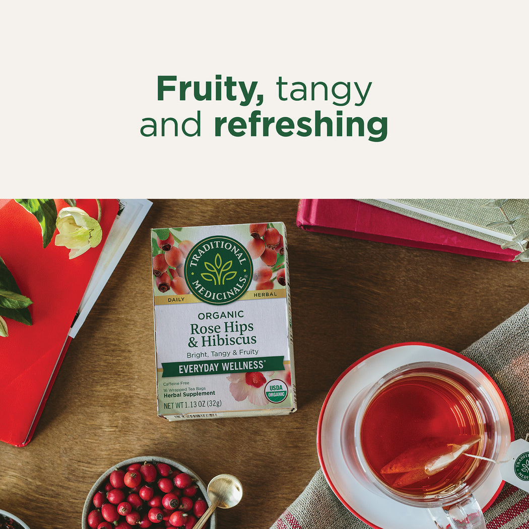 Organic Rose Hips & Hibiscus Tea | Traditional Medicinals