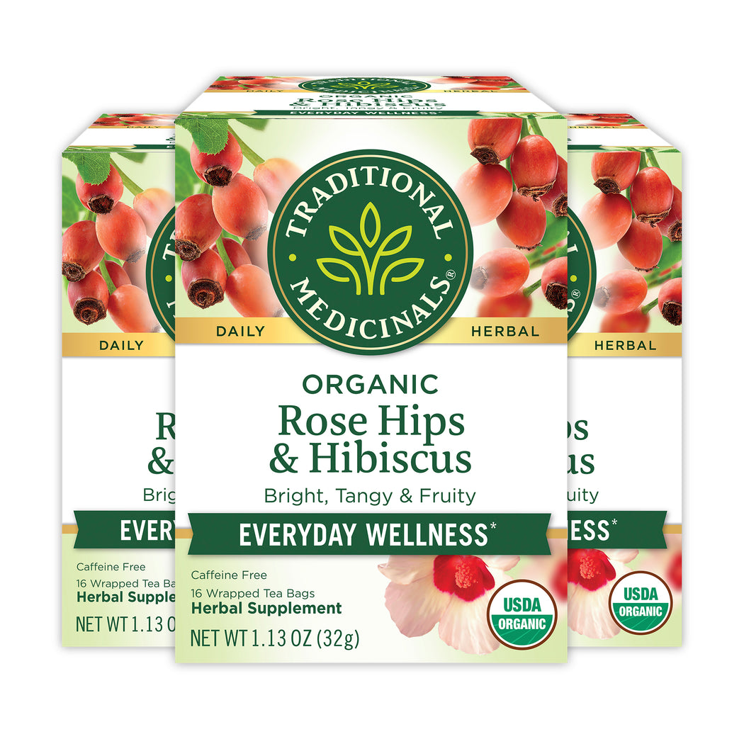Organic Rose Hips & Hibiscus Tea | Traditional Medicinals