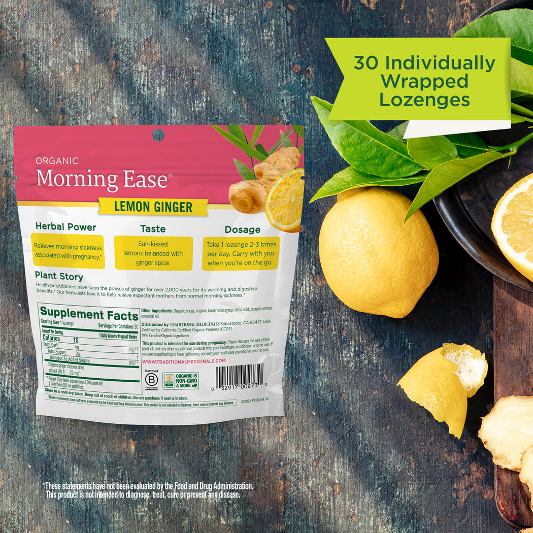 Morning Ease® Lemon Ginger Lozenges | Traditional Medicinals