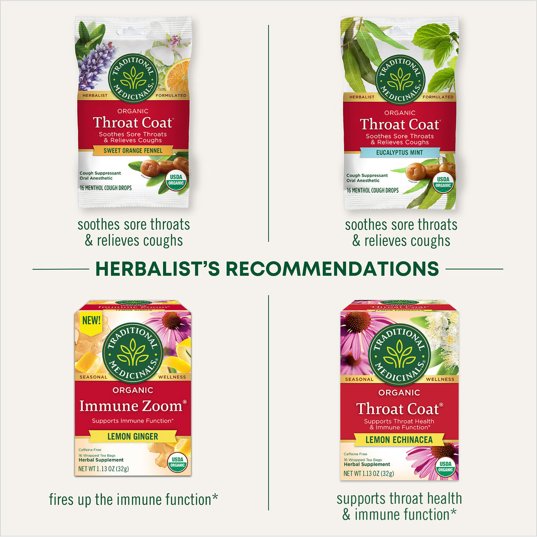 Throat Coat® Lemon Ginger Echinacea Lozenges | Traditional Medicinals