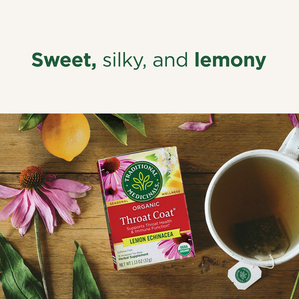 Throat Coat® Lemon Echinacea Tea | Traditional Medicinals