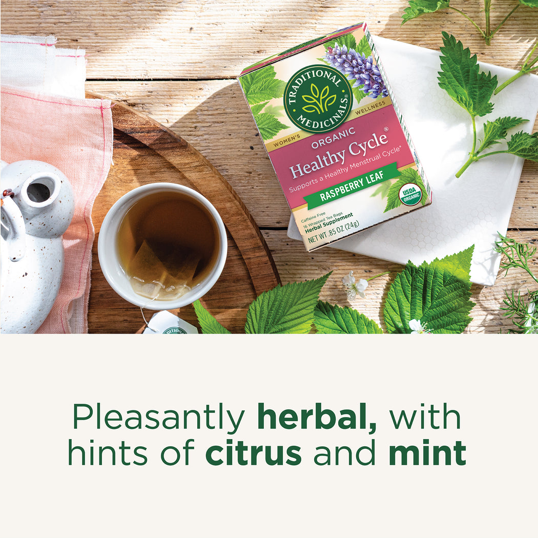 Healthy Cycle® Raspberry Leaf Menstrual Cycle Tea | Traditional Medicinals